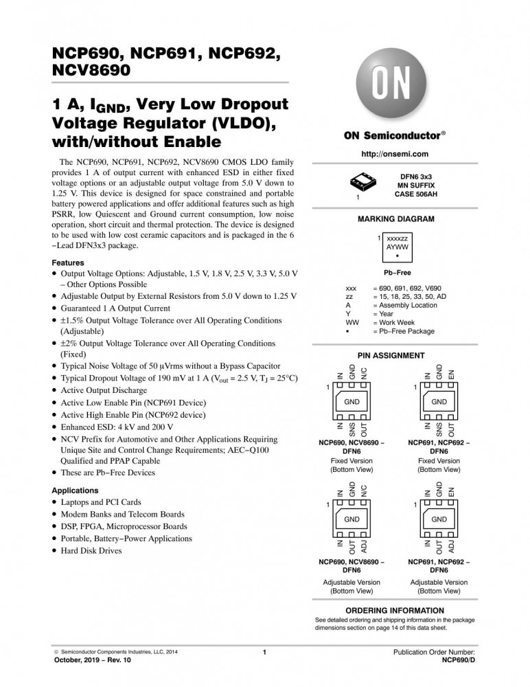 NCP692 documentation page 1