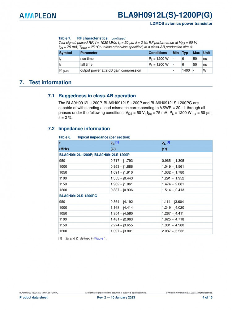 BLA9H0912LS-1200PG datasheet page 4
