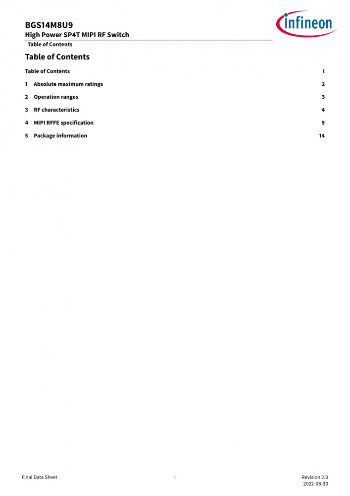 BGS14M8U9 datasheet page 3