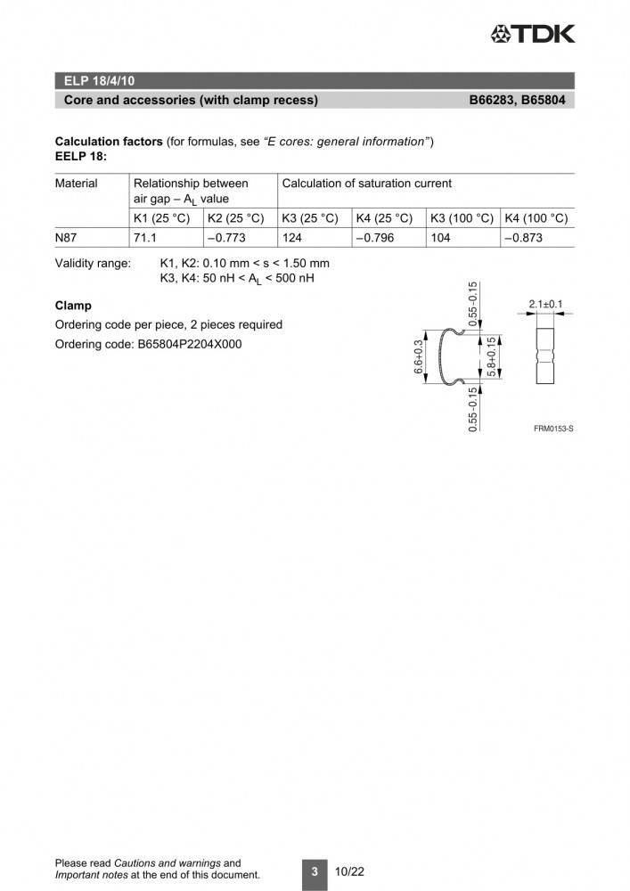 Ferrite cores and accessories document page 3
