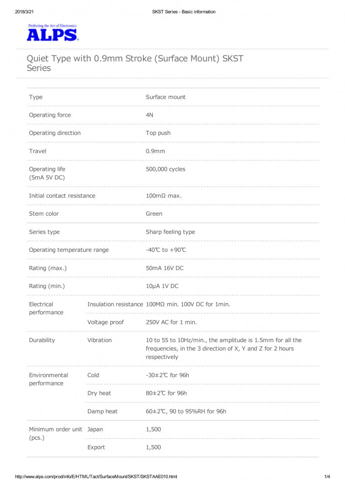 SKSTAAE010 technical document page 1