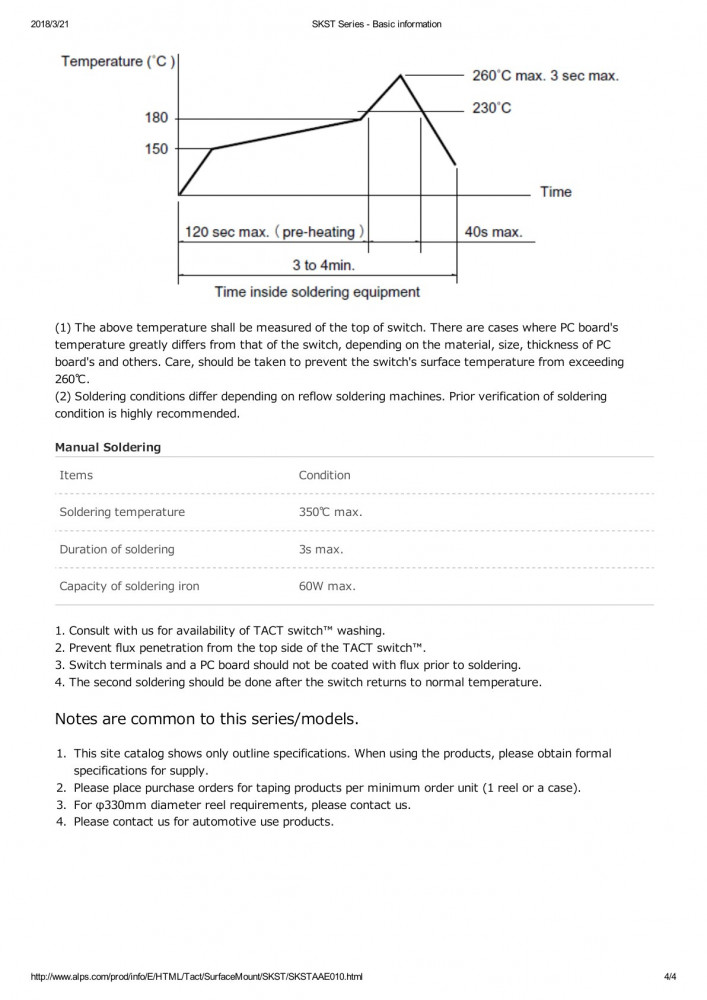 SKSTAAE010 soldering conditions