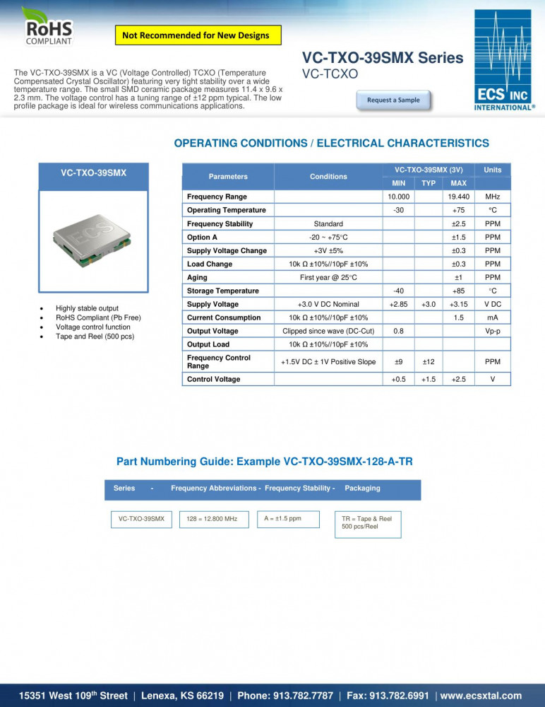 ECS VC-TXO-39SMX technical document page 1