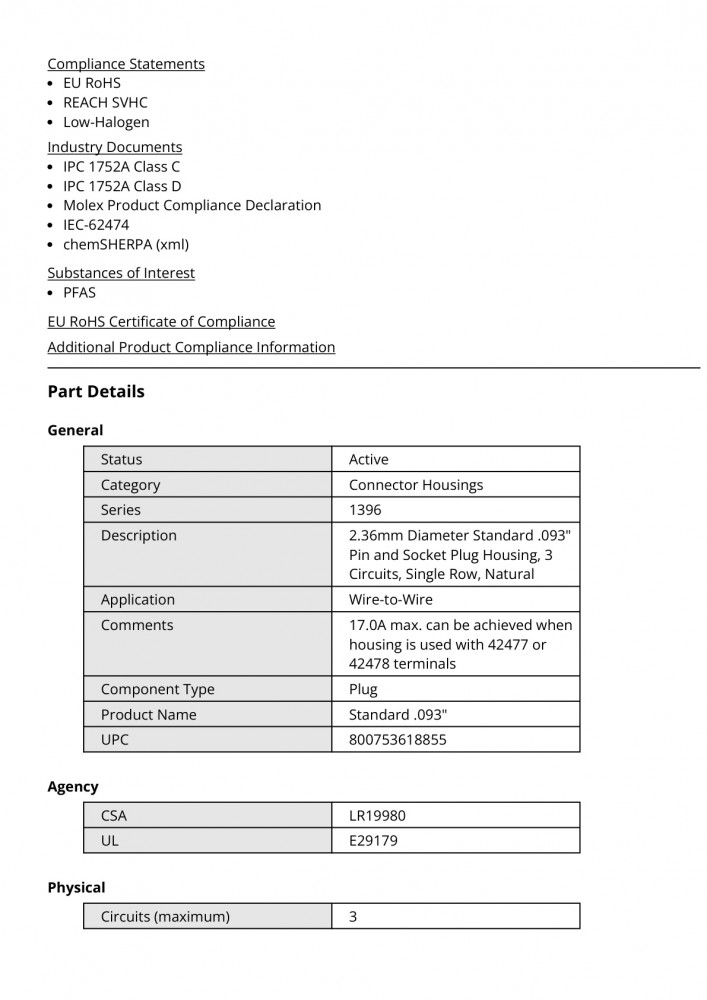 Molex product document preview, page 2