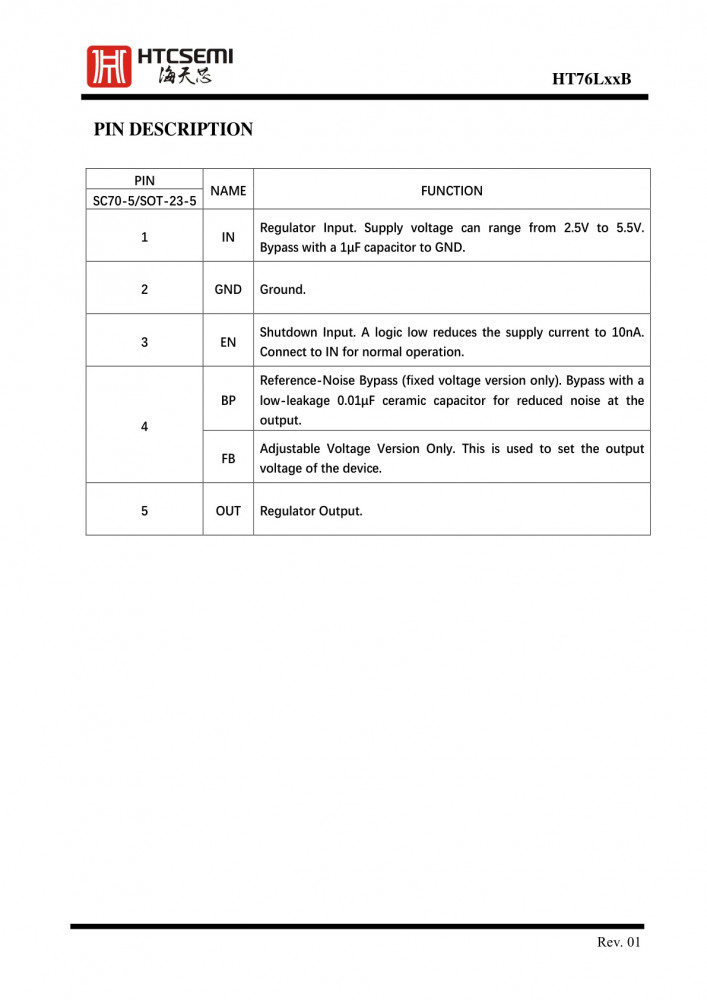 HT76L33BRTZ datasheet page 3