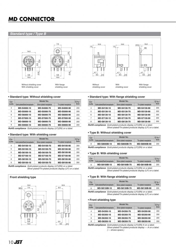 JST MD connector datasheet page 10