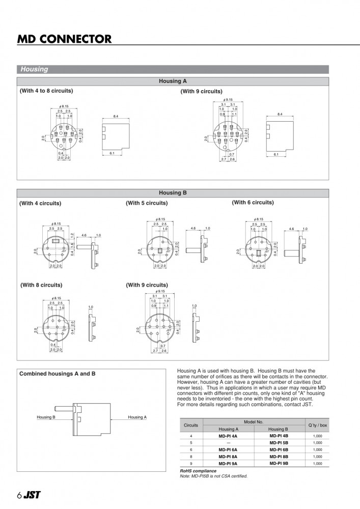 JST MD connector datasheet page 6