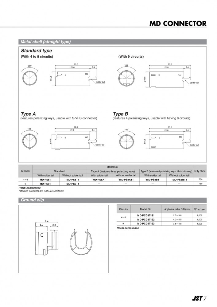 JST MD connector datasheet page 7