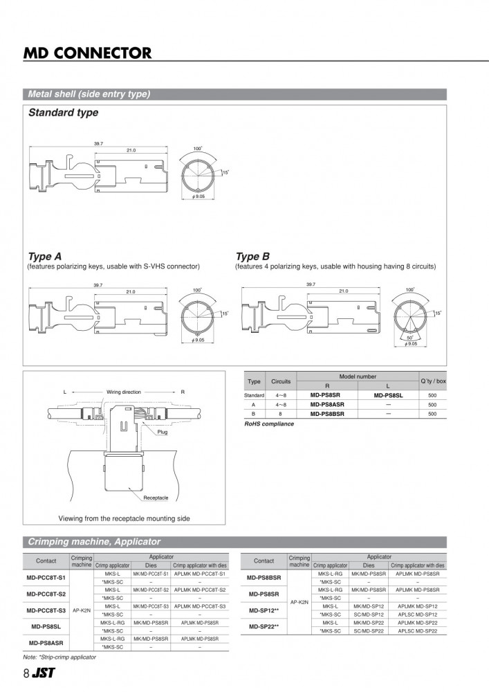 JST MD connector datasheet page 8