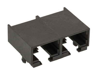 Modular Jack, Right-Angle, Compact, 8/8, 2 Ports, Even Tails, with Enhanced Ground Tabs