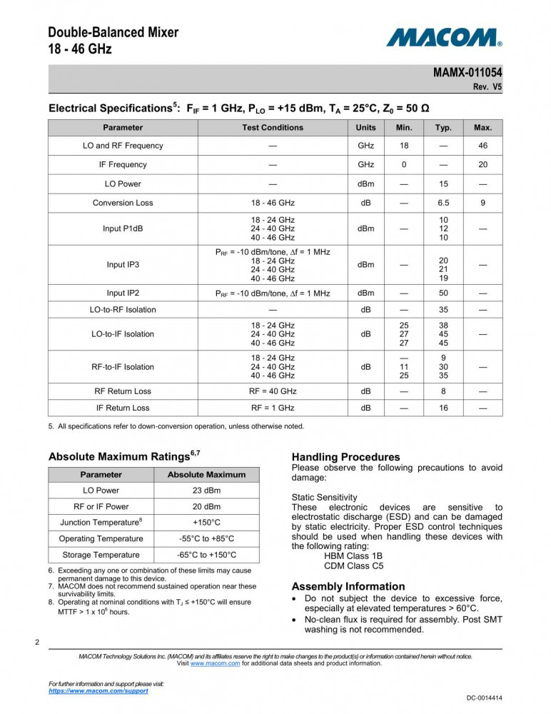 MAMX-011054 datasheet page 2