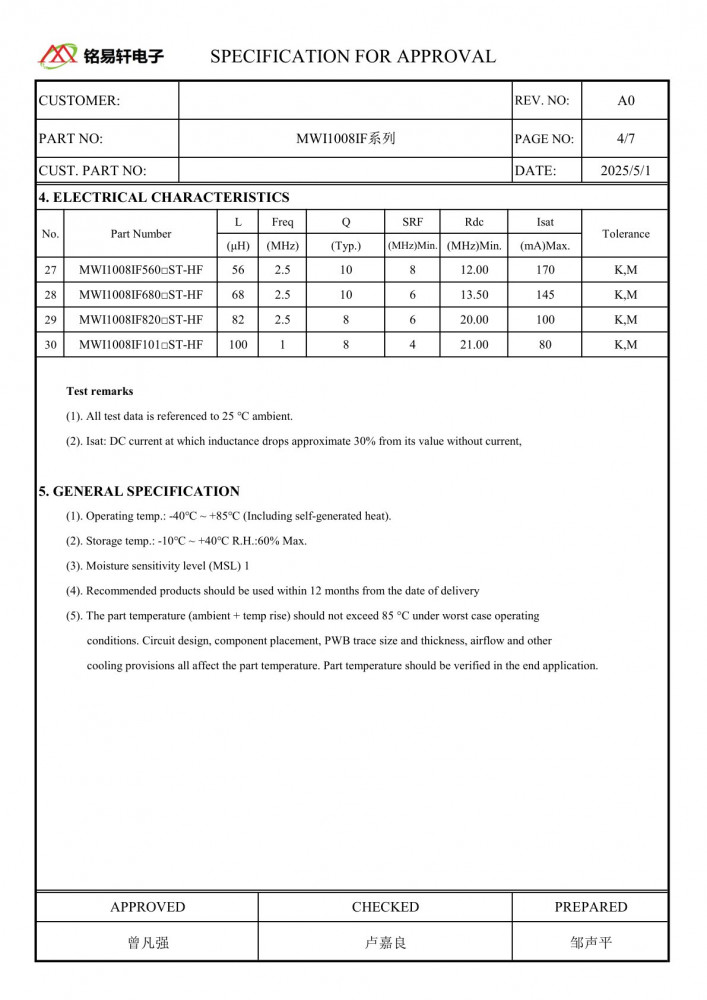 MYX MWI1008IF technical document page 5