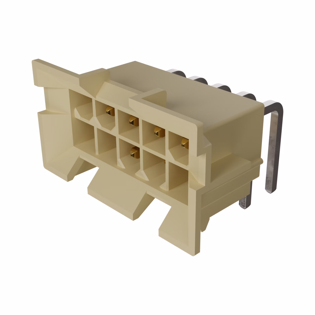 Mini-Fit BMI First Mate / Last Break Header, 4.20mm Pitch, Dual Row, Right-Angle, 10 Circuits, Nylon 6/6 UL 94V-0, Gold (Au) Plating for sale