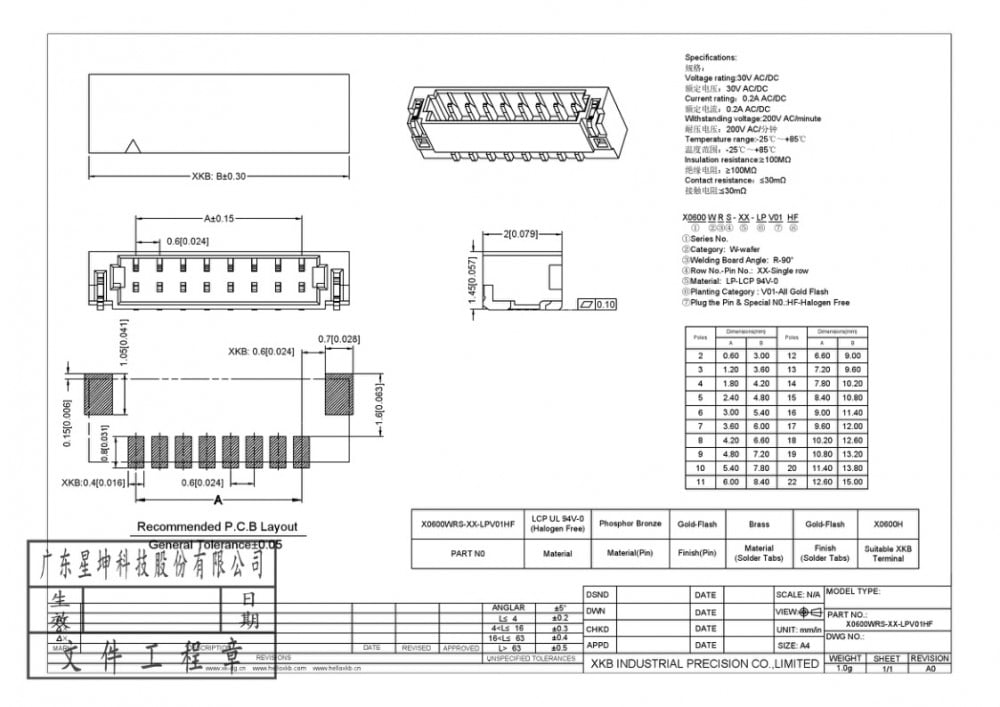 X0600WRS-05-LPV01HF technical drawing page 1