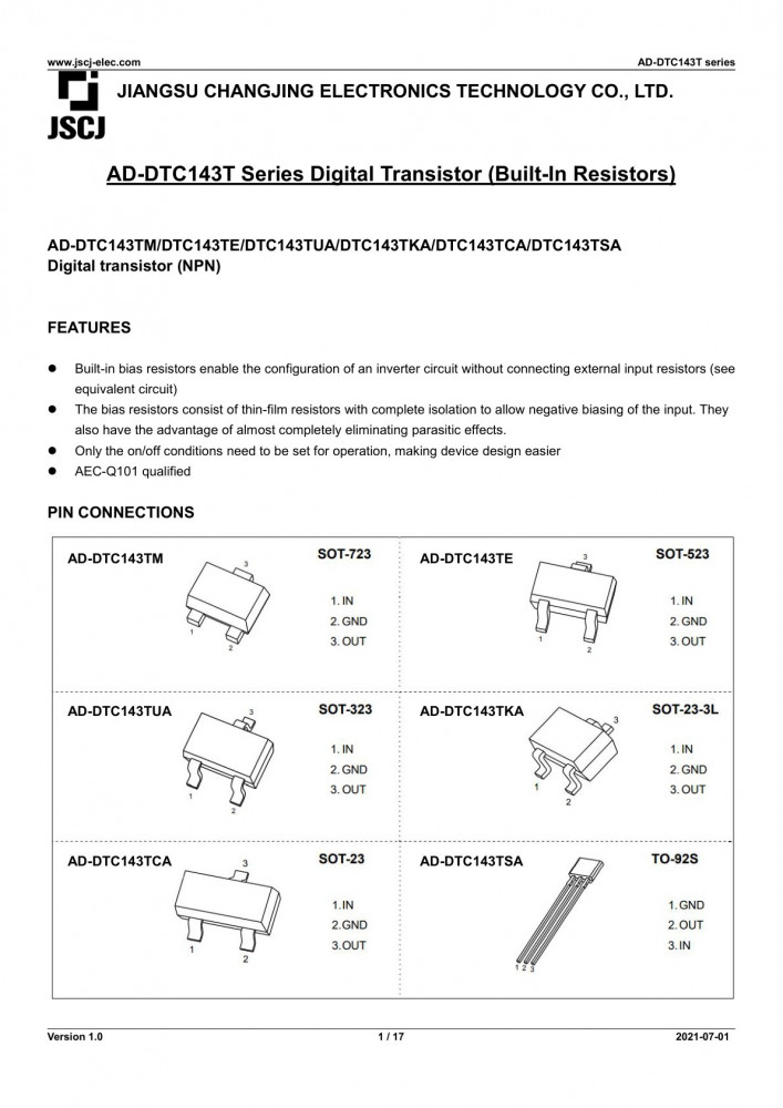 AD-DTC143TM datasheet page 1