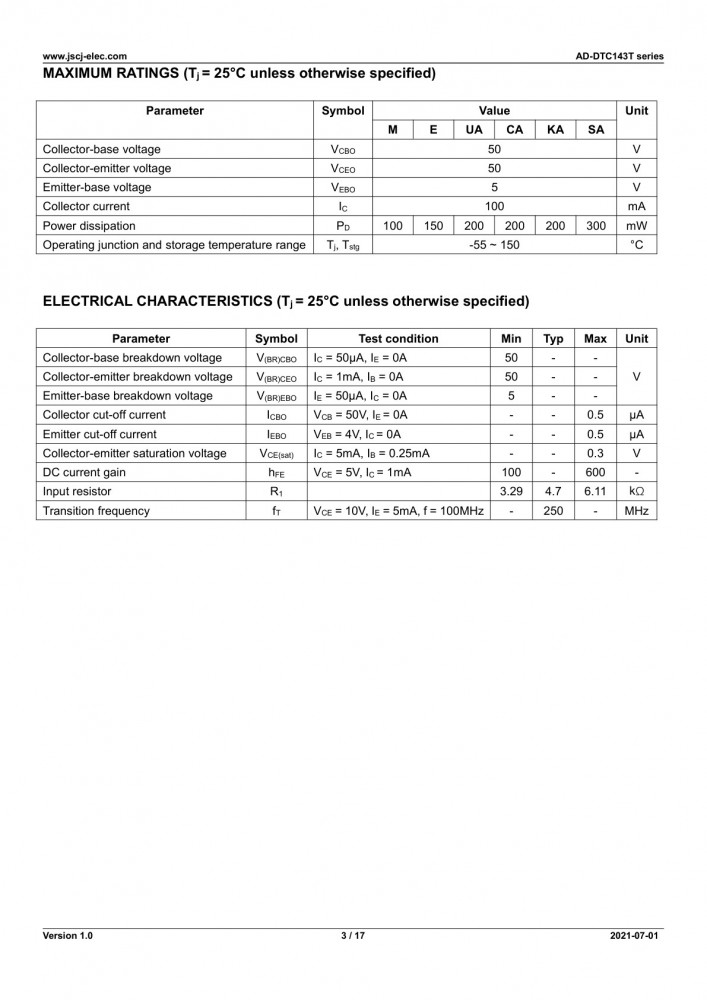 AD-DTC143TM datasheet page 3