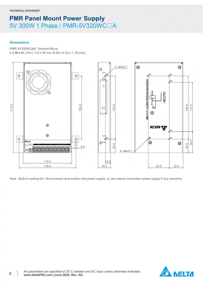 DELTA PMR-5V320WCAA datasheet page 6