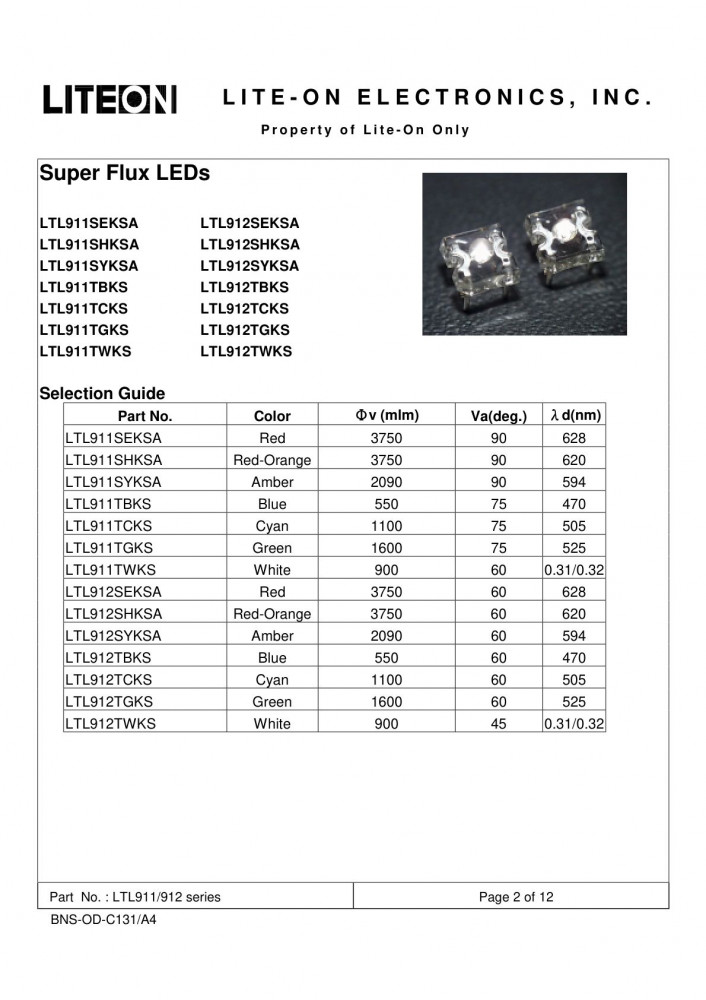 LTL912TBKS datasheet page 2
