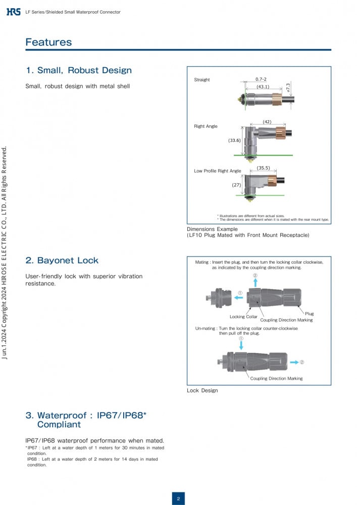 HRS LF Series datasheet page 2