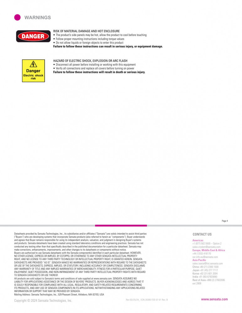 M Series input modules documentation, page 4