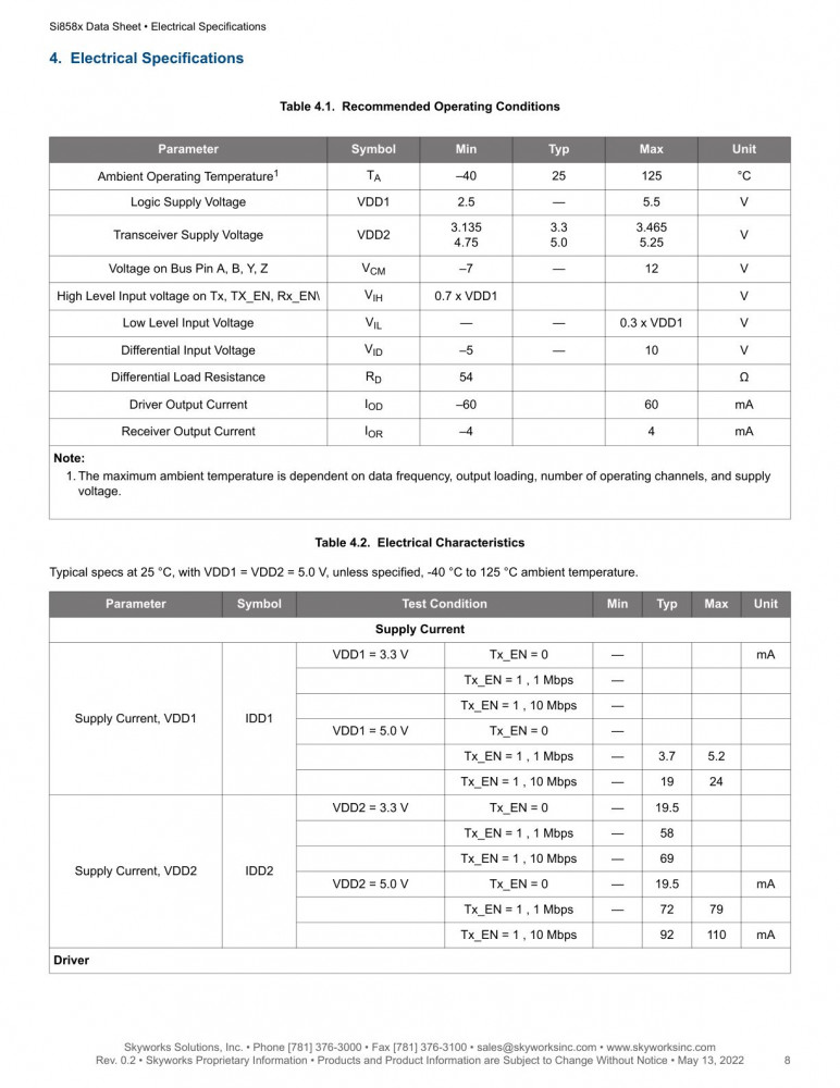 SI858x datasheet page 8