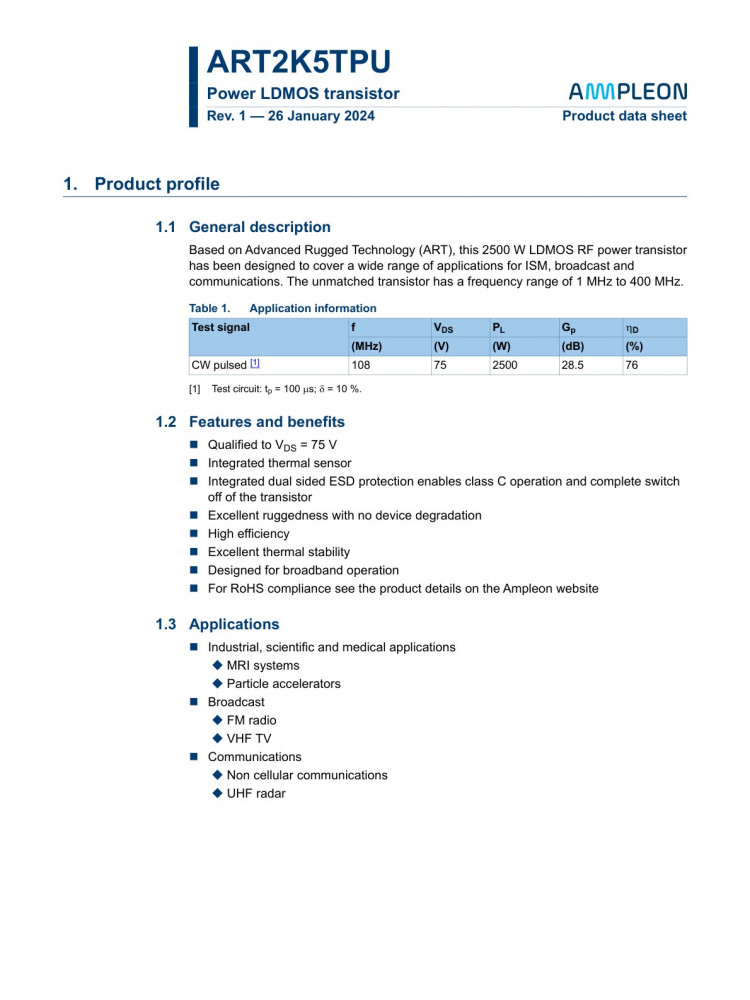 ART2K5TPU datasheet page 1