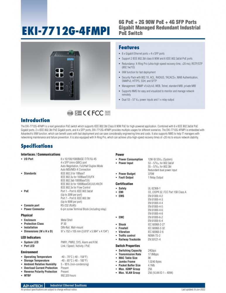 EKI-7712G-4FMPI technical document, page 1