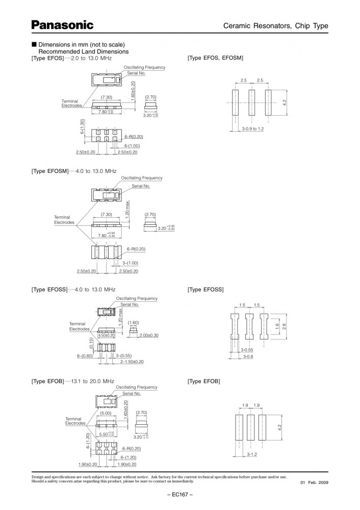 PANASONIC EFO series datasheet page 2