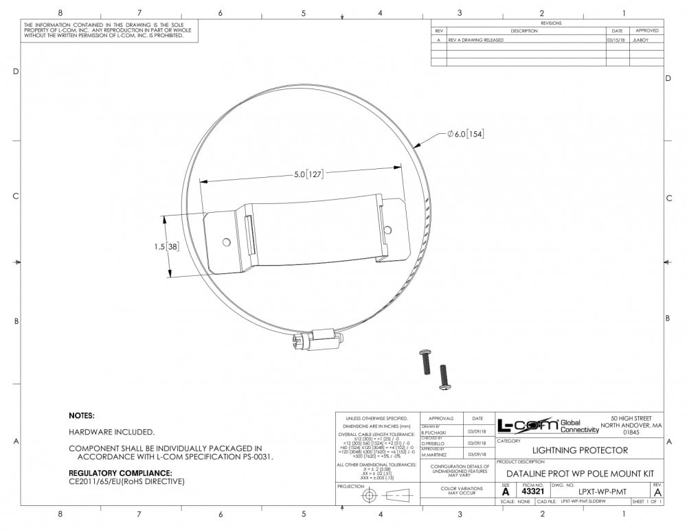 L-com LPXT-WP-PMT technical drawing page