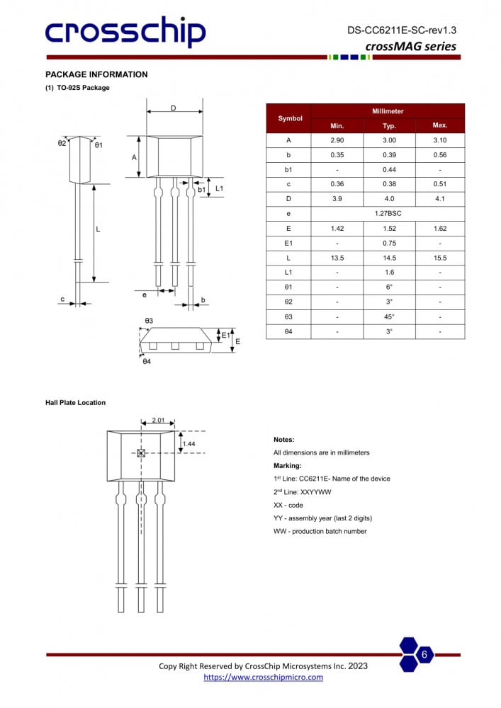 CC6211E datasheet page 6