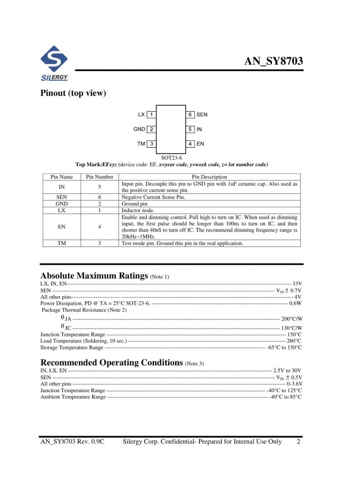 SY8703ABC datasheet page 2