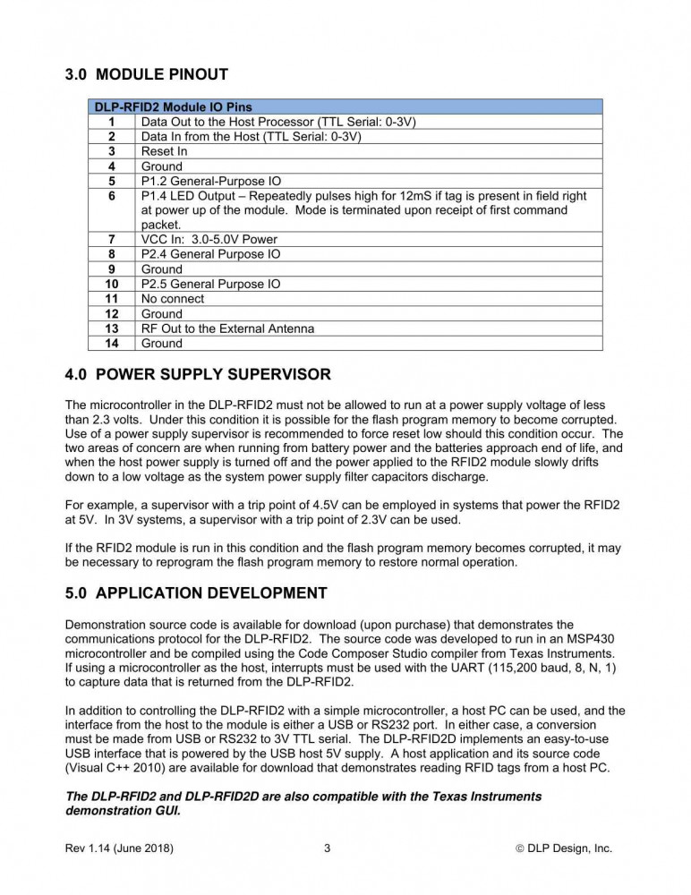 DLP-RFID2D product documentation page 3