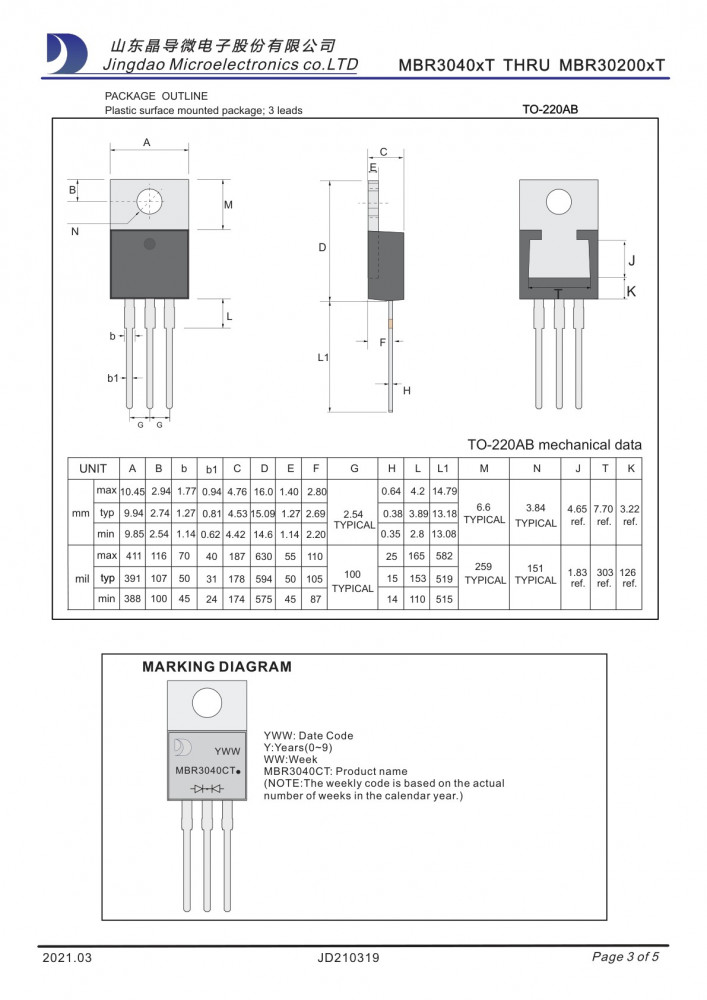 MBR30200CT datasheet page 3