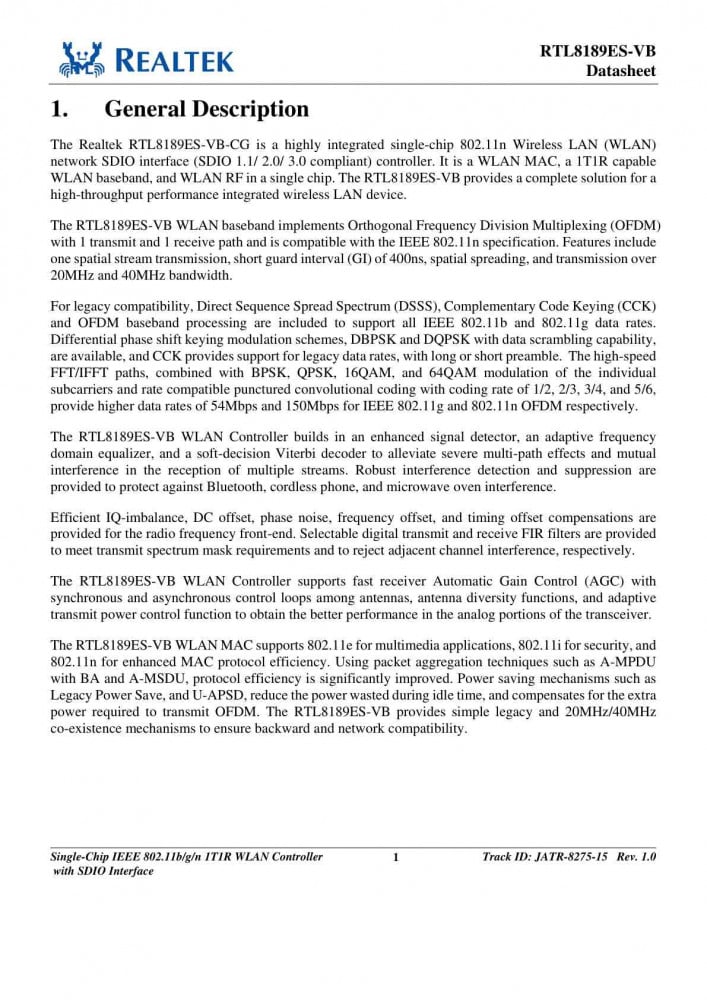 RTL8189ES-VB-CG datasheet page 5