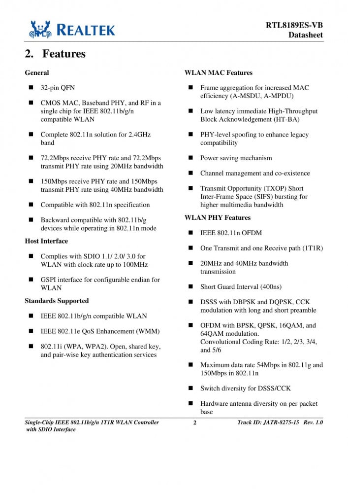 RTL8189ES-VB-CG datasheet page 6