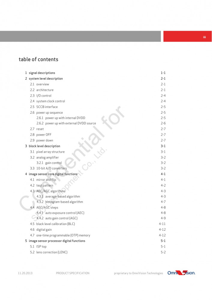 OV09712 datasheet page 5