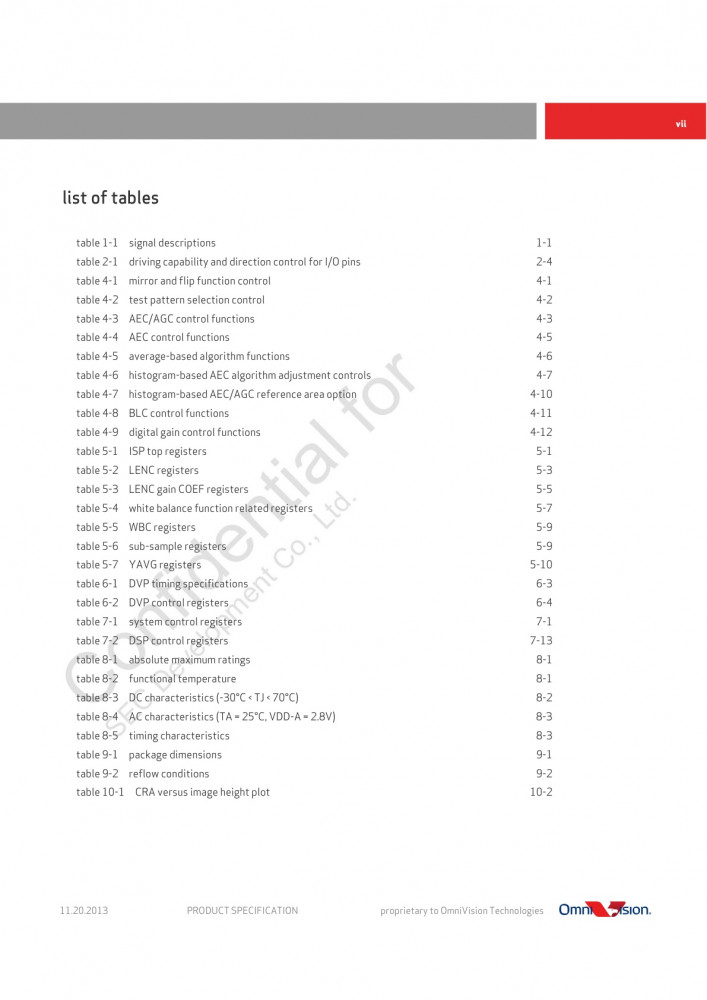OV09712 datasheet page 9