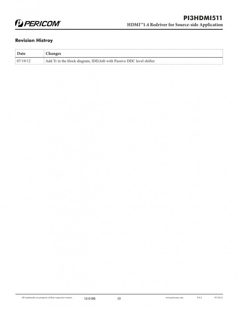 PI3HDMI511 datasheet page 10