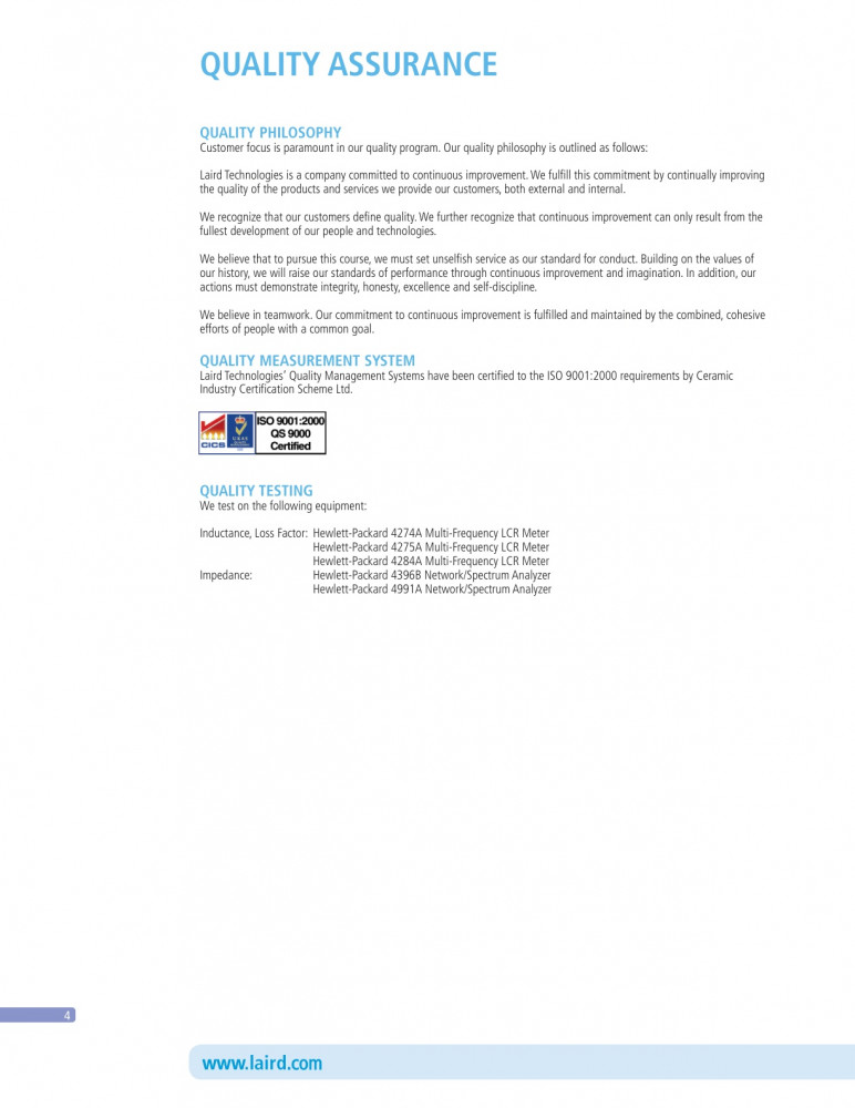 Laird ferrite core catalog page 4