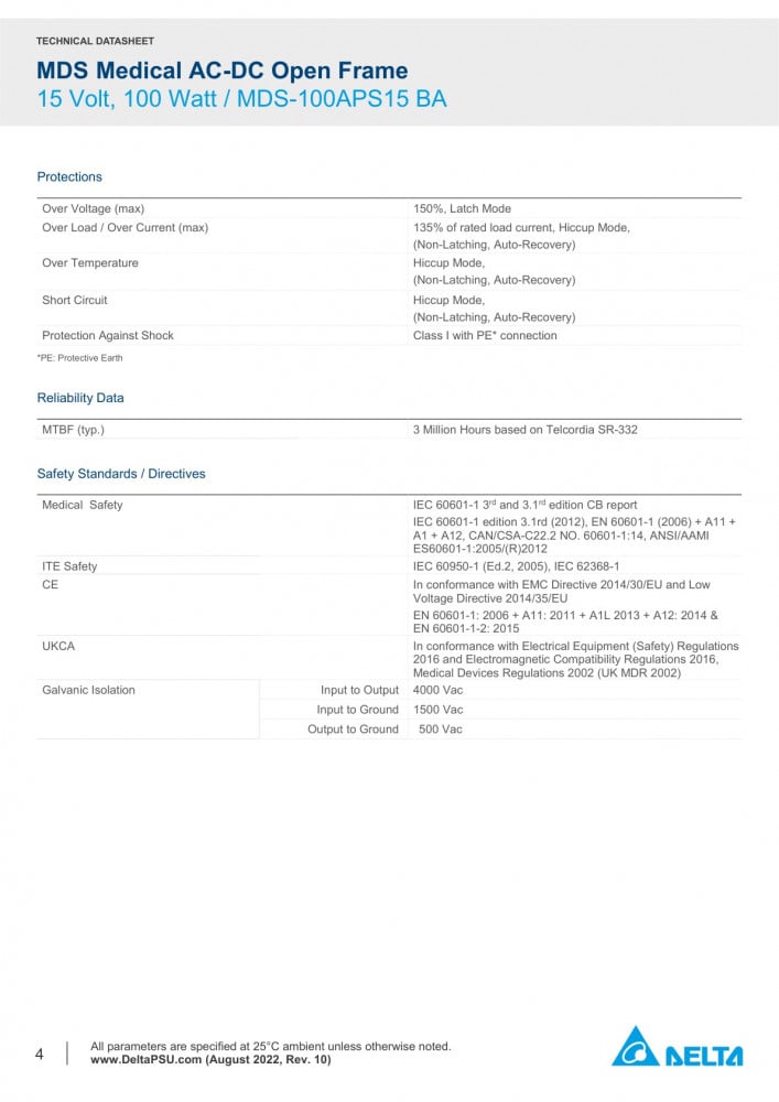 MDS-100APS15 BA datasheet page 4