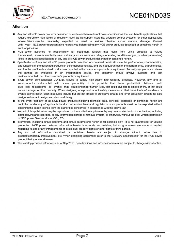 NCE01ND03S datasheet page 7