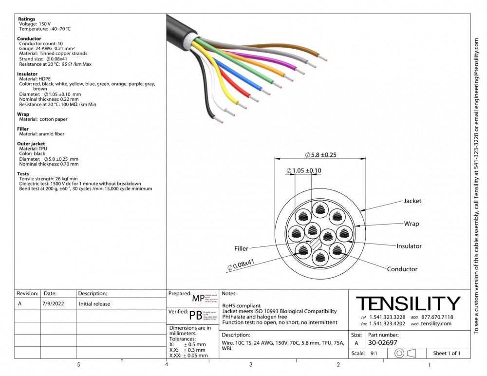 Tensility International 30-02697 product drawing