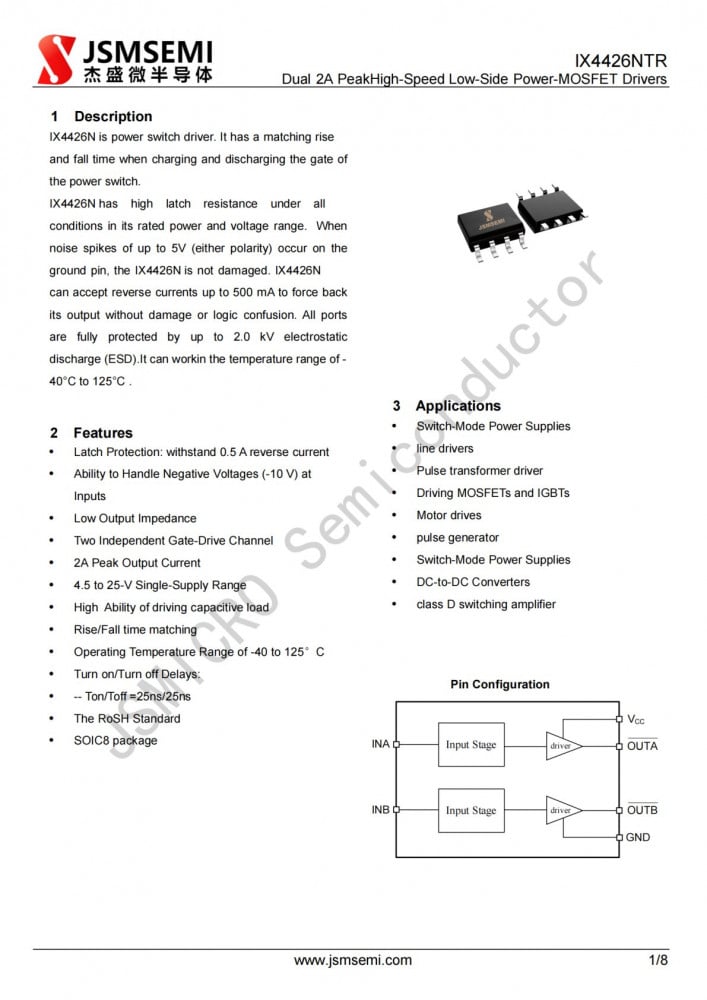 IX4426NTR-JSM datasheet page 1