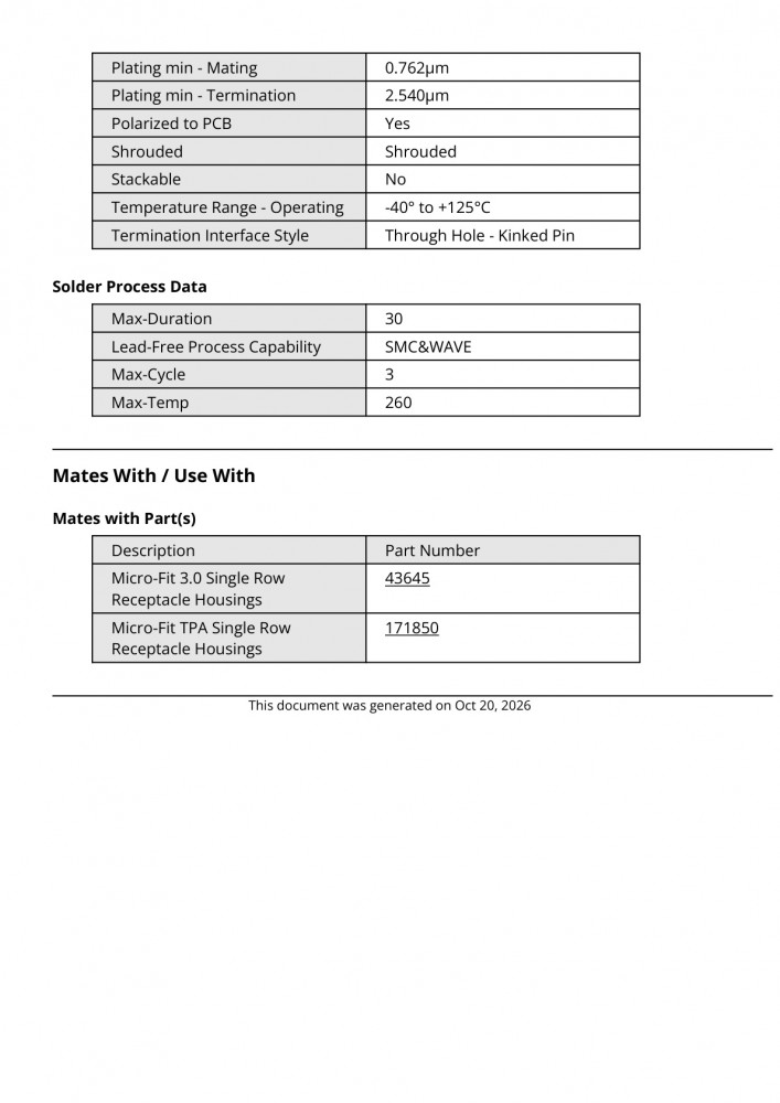 MOLEX 436501120 document preview, page 4