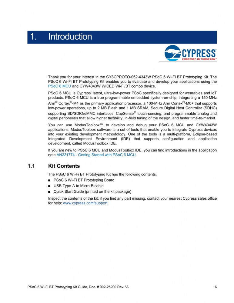 CY8CPROTO-062-4343W guide page 6