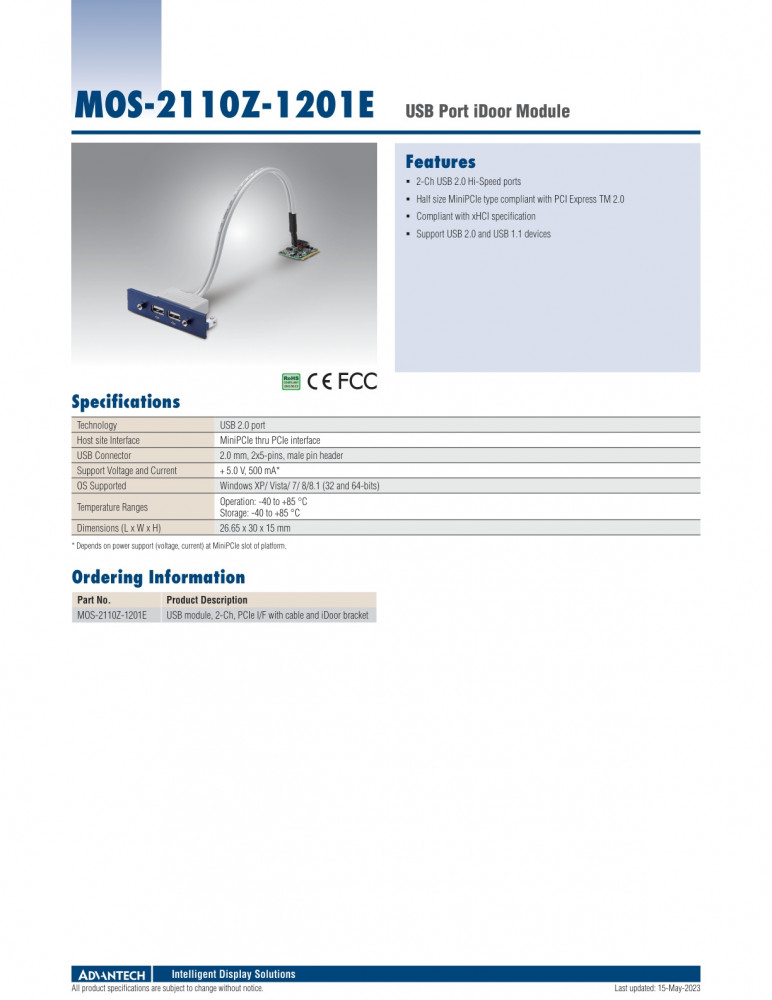 MOS-2110Z-1201E product document page
