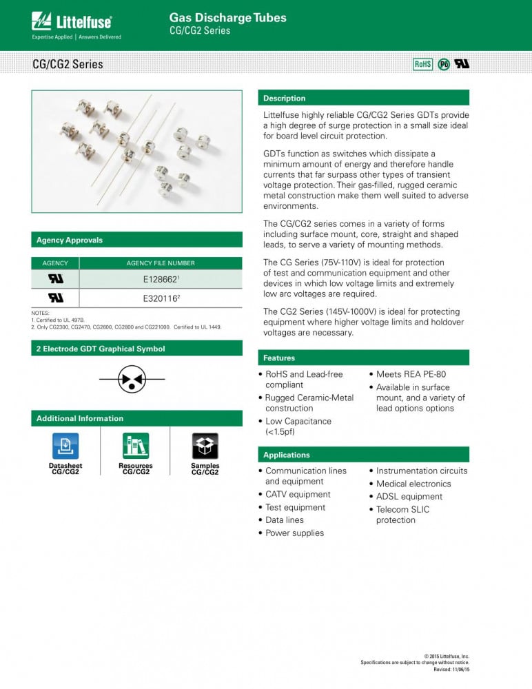 CG75L datasheet page 1
