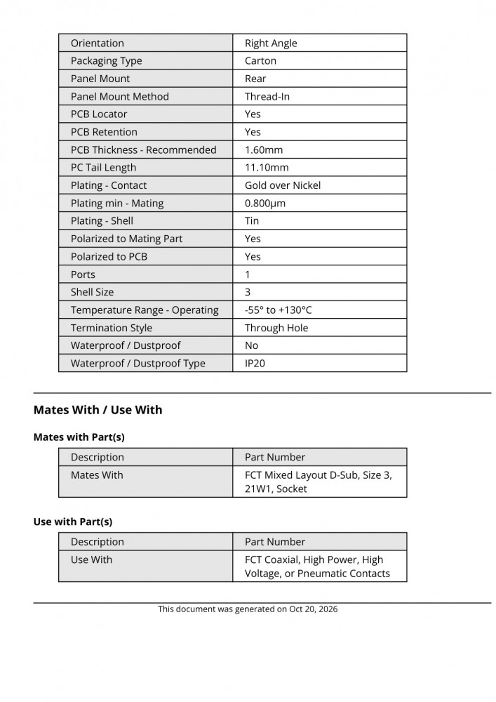 Technical document page 3 for MOLEX 1731070492