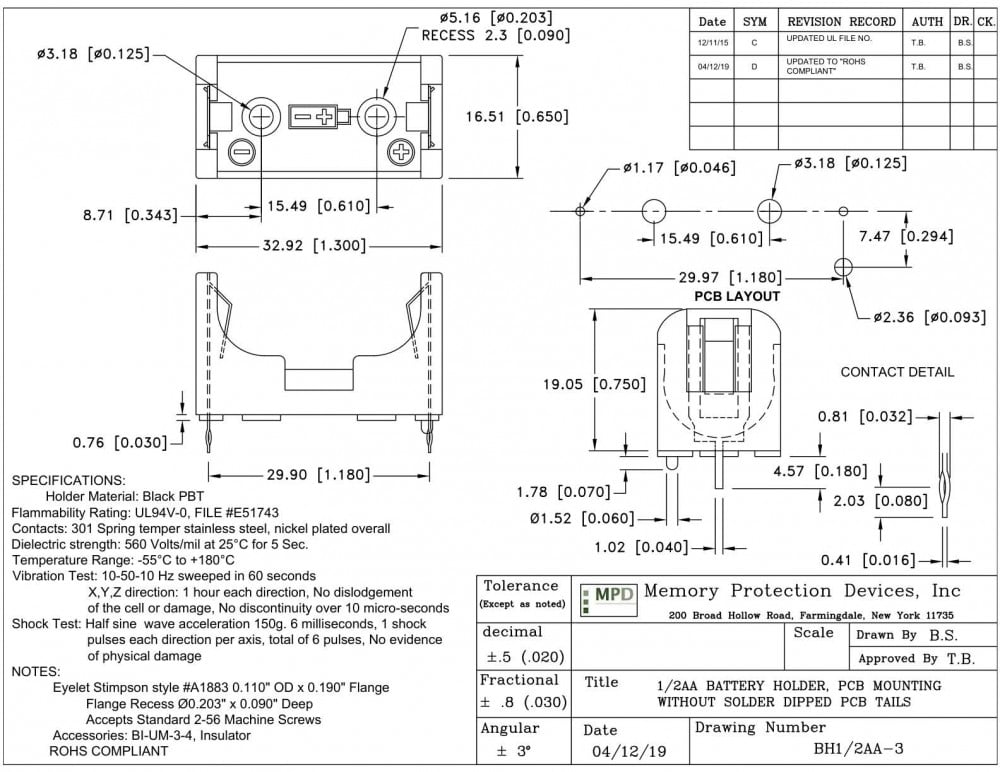 MPD BH1/2AA-3 technical document preview