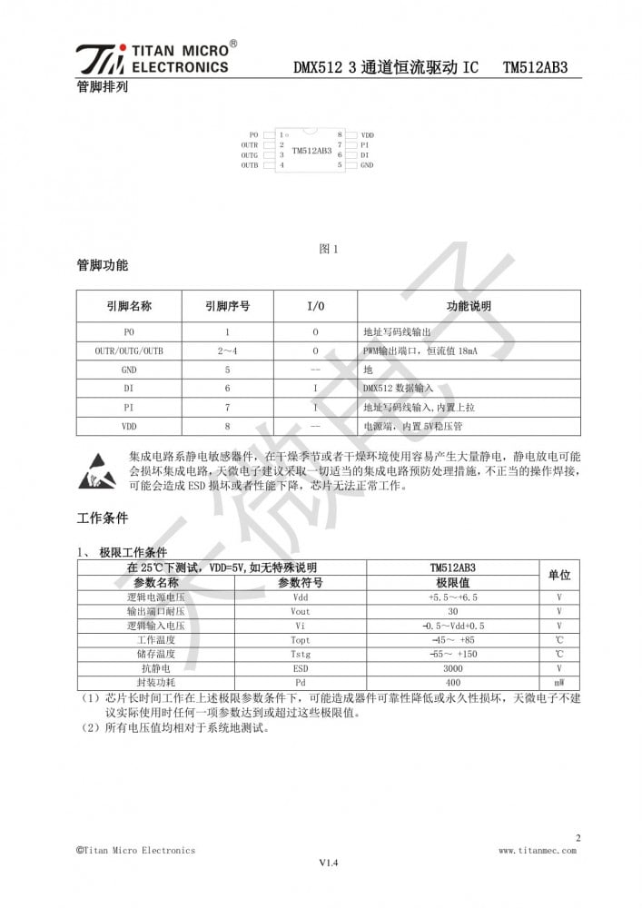 TM512AB3 datasheet page 2
